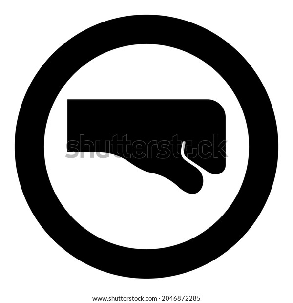 Fist Icon Circle Round Black Color Stock Vector (Royalty Free ...