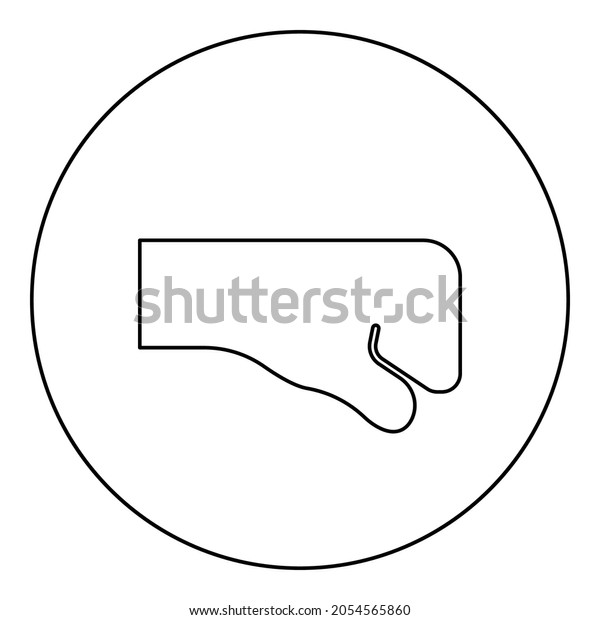 Fist Icon Circle Round Black Color Stock Vector (Royalty Free ...