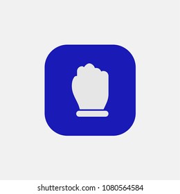 Fist Icon Vector On Blue Stock Vector (Royalty Free) 1080564584