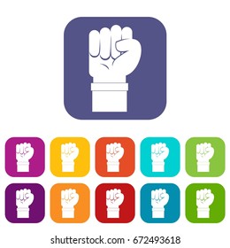 Fist Icons Set Vector Illustration Flat Stock Vector (Royalty Free ...