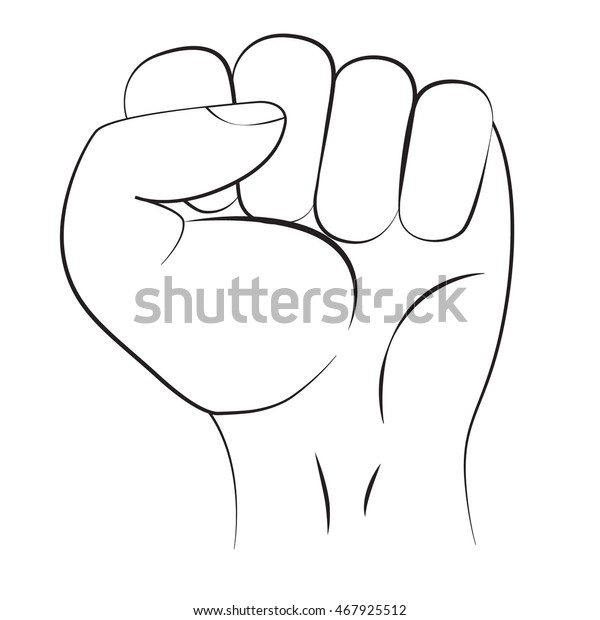 Fist Raised Part Body Vector Illustration Stock Vector (Royalty Free ...