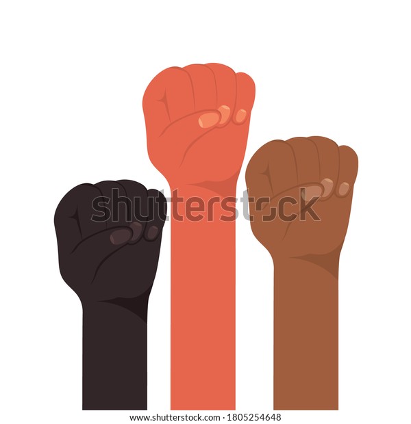Fist Sign Hands Different Types Skins Stock Vector (Royalty Free ...