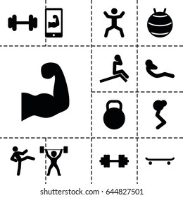 Fit Icon Set 9 Filled Fit Stock Vector (Royalty Free) 646064197