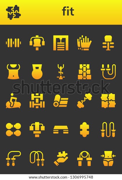Fit Icon Set 26 Filled Fit Stock Vector (Royalty Free) 1306995748 ...