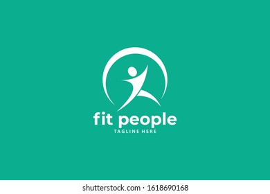 Fit People Logo Icon Vector Isolated Stock Vector (Royalty Free ...