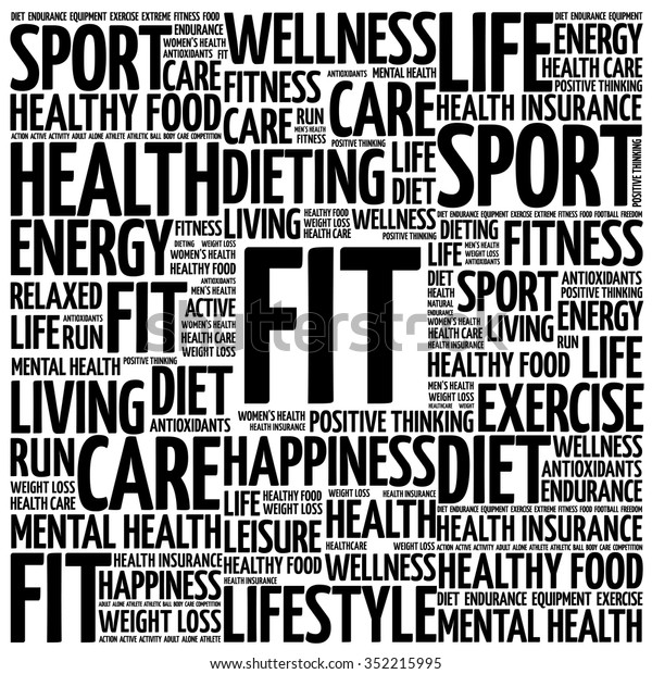 Fit Word Cloud Background Health Concept Stock Vector (Royalty Free ...