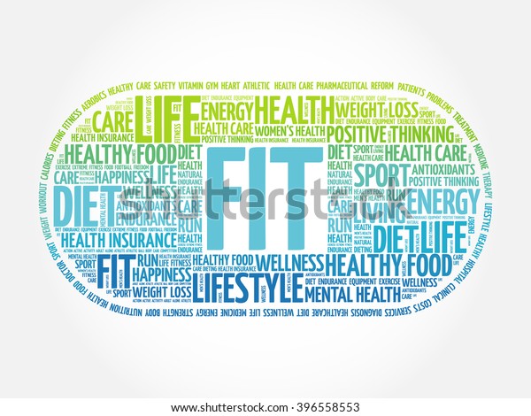 Fit Word Cloud Background Health Concept Stock Vector (Royalty Free ...
