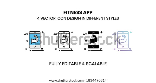 Fitness App Vector Illustration Icons Different Stock Vector (Royalty ...
