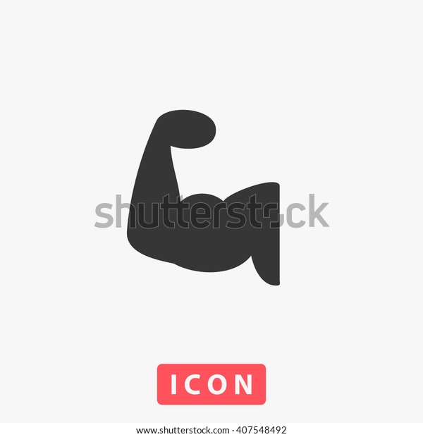 Fitness arm. Grey flat simple icon