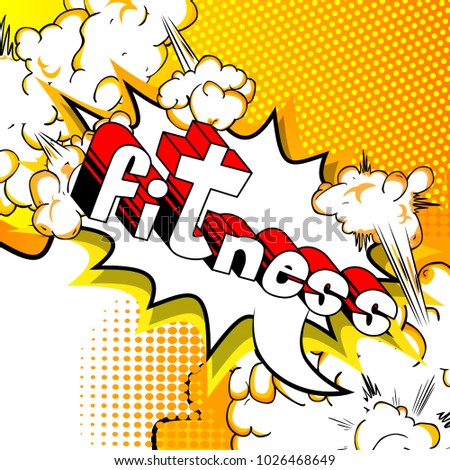 Fitness Comic Book Style Phrase On Stock-Vektorgrafik (Lizenzfrei ...