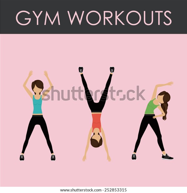 Fitness Design Over Pink Background Vector Stock Vector (Royalty Free ...