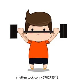 Fitness Exercise Cartoon Man Vector Stock Vector (Royalty Free) 378273541
