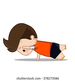 Fitness Exercise Cartoon Man Vector Stock Vector (Royalty Free ...