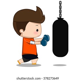 Fitness Exercise Cartoon Man Vector Stock Vector (Royalty Free ...