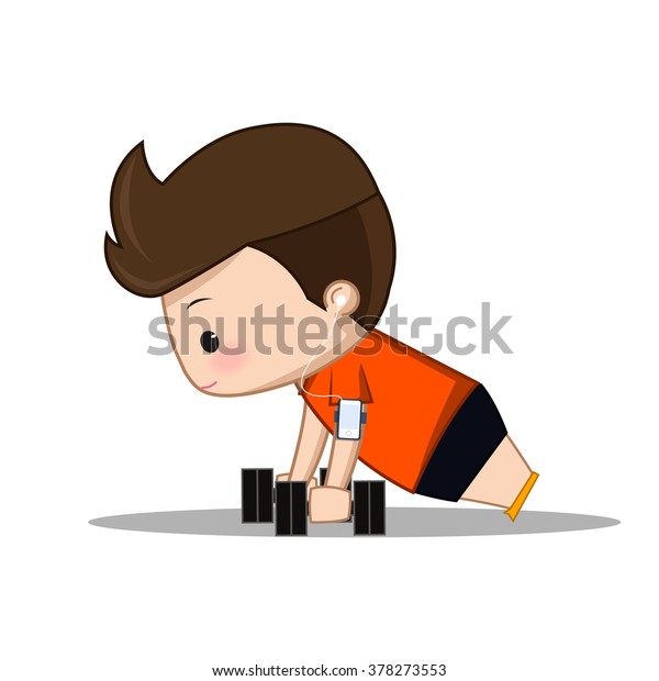 Fitness Exercise Cartoon Man Vector Stock Vector (Royalty Free ...