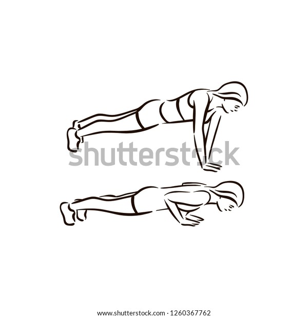 Fitness Exercise Close Grip Push Ups Stock Vector (Royalty Free ...