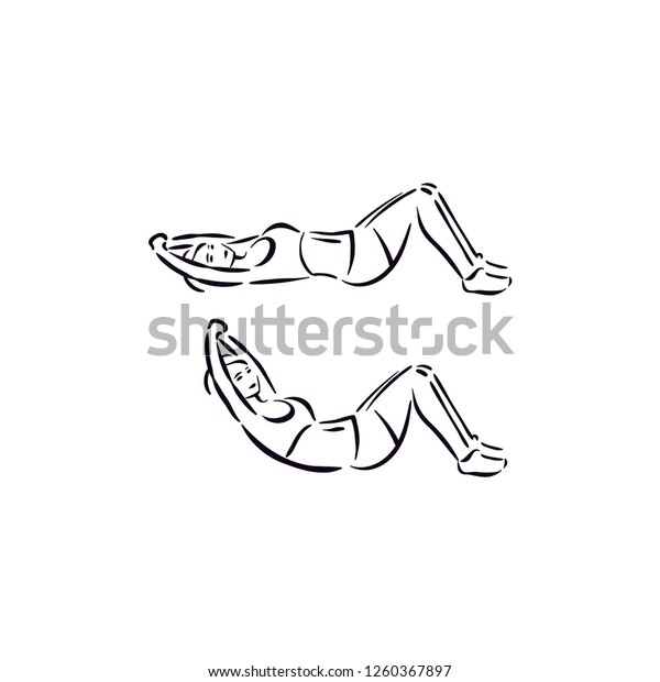 Fitness Exercise Long Arm Crunches Work Stock Vector (Royalty Free ...