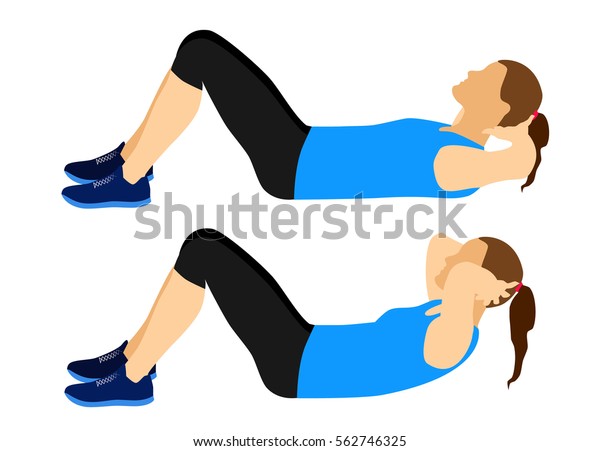 Fitness Exercises Crunches Stock Vector (Royalty Free) 562746325 ...