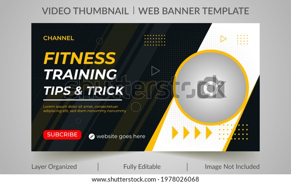 Fitness Gym Training Class Thumbnail Design Stock Vector (Royalty Free ...