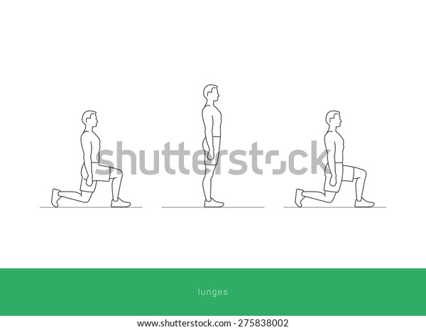 Fitness Icon Doing Lunges Workout Fitness Stock Vector (Royalty Free ...