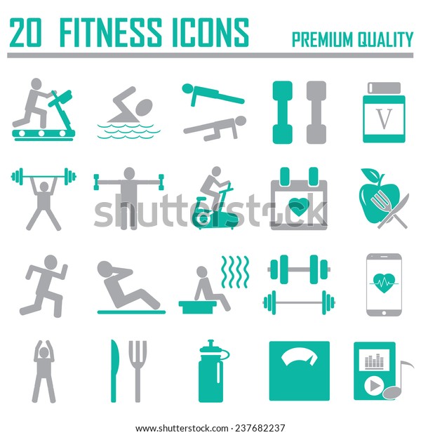 Fitness Icons Stock Vector (Royalty Free) 237682237 | Shutterstock