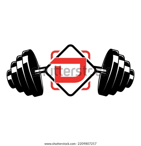 Fitness Logo Initial Letter D Dumbbell Stock Vector (Royalty Free ...