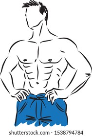 Hand Drawn Illustration Male Torso Vector Stock Vector (Royalty Free ...