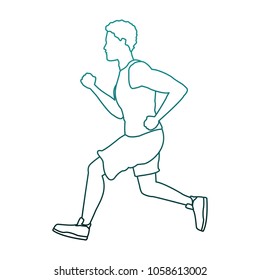 Fitness Man Running Cartoon Stock Vector (Royalty Free) 1031886511