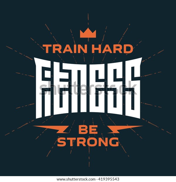 Fitness - letras originales. Impresión vectorial para el interior de ...