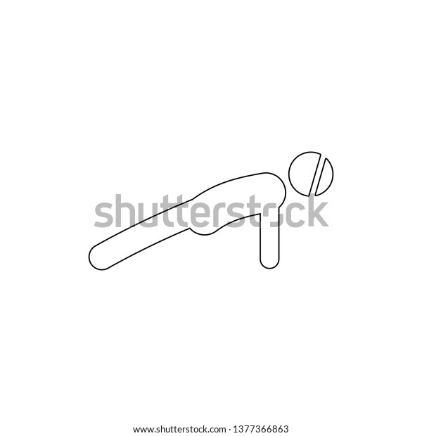 Fitness Plank Outline Icon Element Fitness Stock Vector (Royalty Free ...