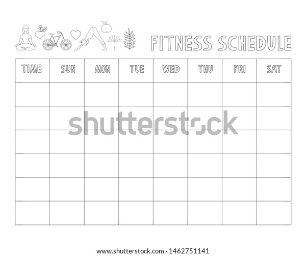 Fitness Schedule Design Vector Isolated Illustration Stock Vector ...