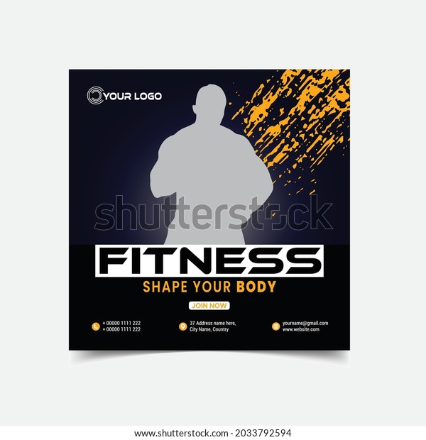 Fitness Shape Your Body Template Modern Stock Vector (Royalty Free ...