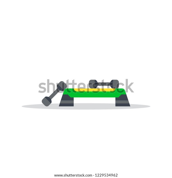 Fitness Step Board Icon Two Dumbbels Stock Vector (Royalty Free ...