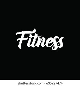Fitness Text Design Vector Calligraphy Typography Stock Vector (Royalty ...