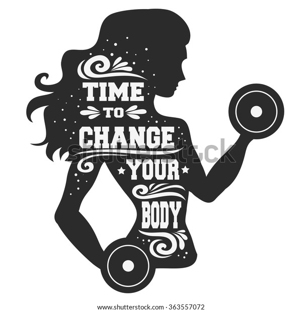 Fitness Typographic Poster Time Change Your: vetor stock (livre de ...