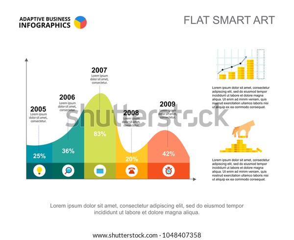 Five Area Chart Percentage Diagram Timeline Stock Vector (Royalty Free ...