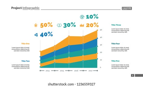 Five Area Charts Slide Template Business Stock Vector (Royalty Free ...