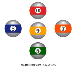Five Balls Numbers On White Background Stock Vector (Royalty Free ...