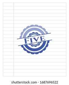 Five Blue Ink Pen Emblem Vector Stock Vector (Royalty Free) 1687696522 ...