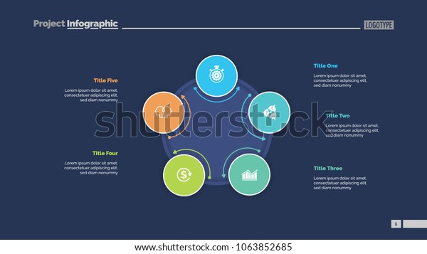 Five Circles Process Chart Slide Template Stock Vector (Royalty Free ... Five Circles Process Chart Slide Template Stock Vector (Royalty Free ...
