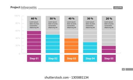 Five Columns Bar Chart Slide Template Stock Vector (Royalty Free ...