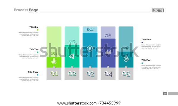 Five Columns Bar Chart Slide Template Stock Vector (Royalty Free ...