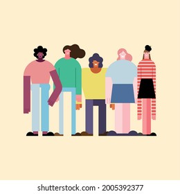 Five Diversity Persons Group Characters Stock Vector (Royalty Free ...