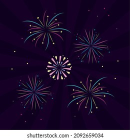 Five Fireworks Sky Icons Stock Vector (Royalty Free) 2092659034 ...