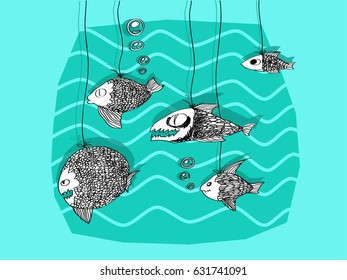 Five Fish Stock Vector (Royalty Free) 631741091 | Shutterstock