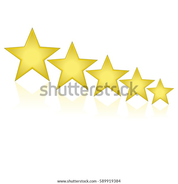 Five Gold Stars Various Sizes On Stock Vector (Royalty Free) 589919384 ...