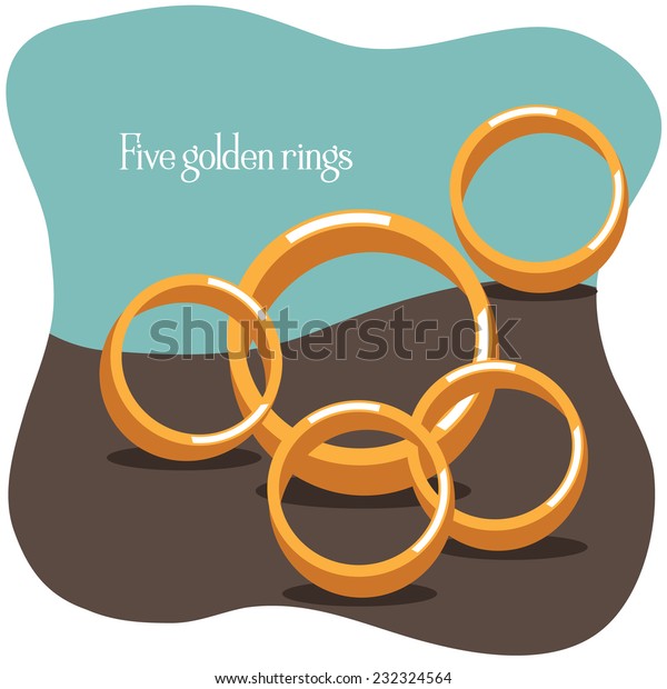 Five Golden Rings Twelve Days Christmas Stock Vector (Royalty Free ...