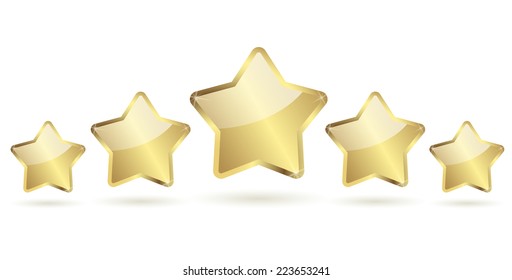 Five Golden Stars Shadow Row Vector Stock Vector (Royalty Free) 223653241