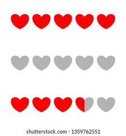 Five Hearts Rating Icons Vector Illustration Stock Vector (Royalty Free ...