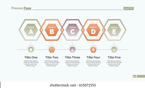 Five Hexagons Diagram Slide Template Stock Vector (Royalty Free ...